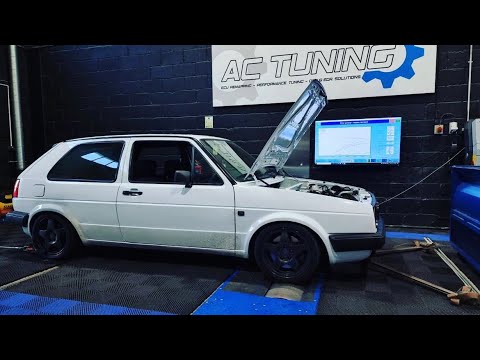 ABF TURBO ENGINE SWAPPED MK2 VW GOLF MAKES NUMBERS ON THE DYNO! - YouTube