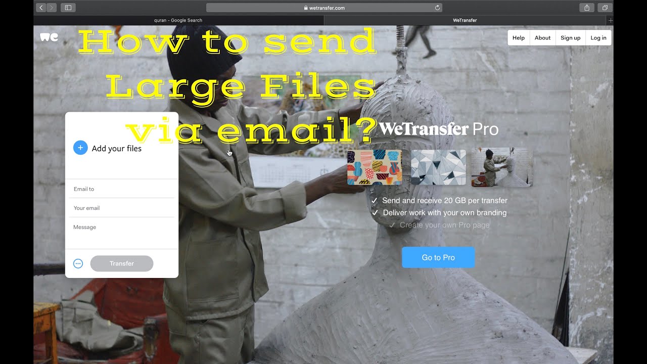 Wetransfer file tutorial - How to transfer files of size greater than ...