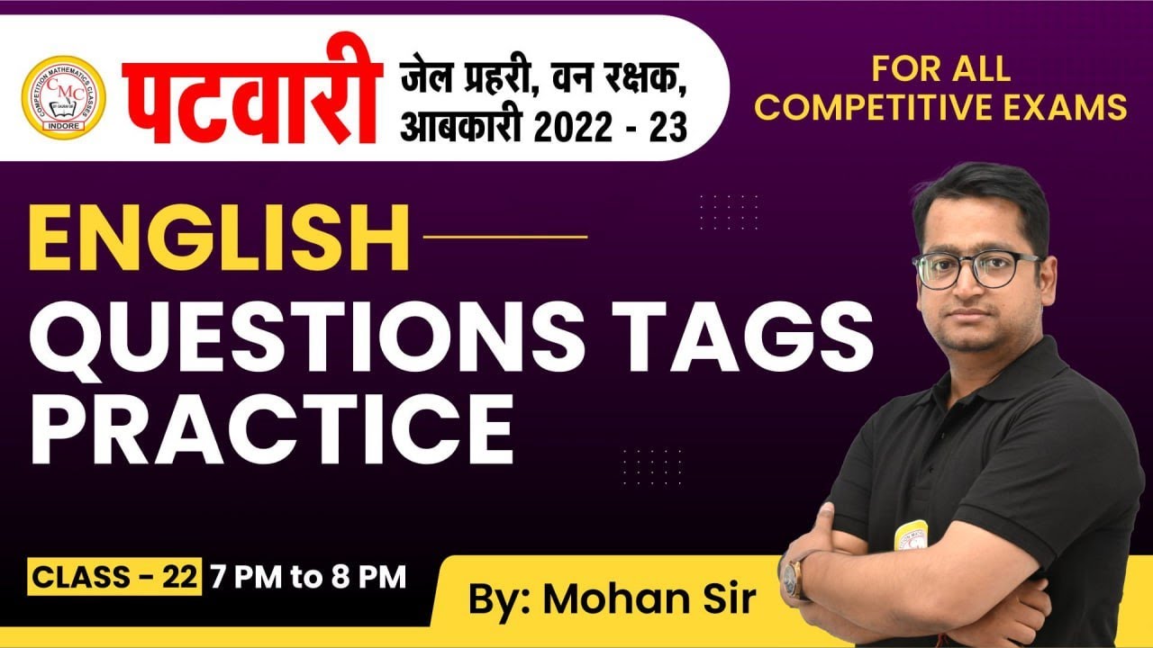 MP Patwari English Class | Questions Tags Practice Part-1 | MP PATWARI ...