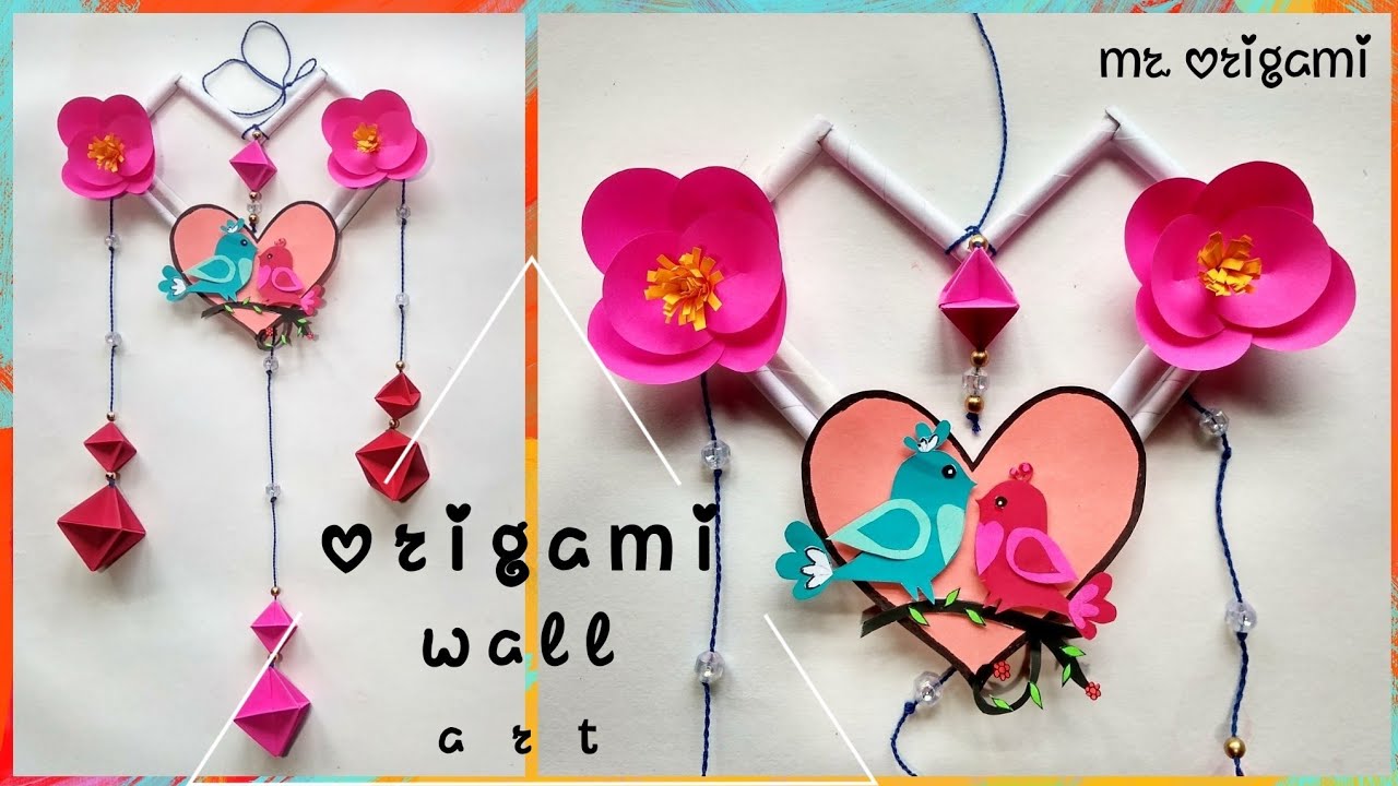 Origami beautiful hanging wall art - YouTube