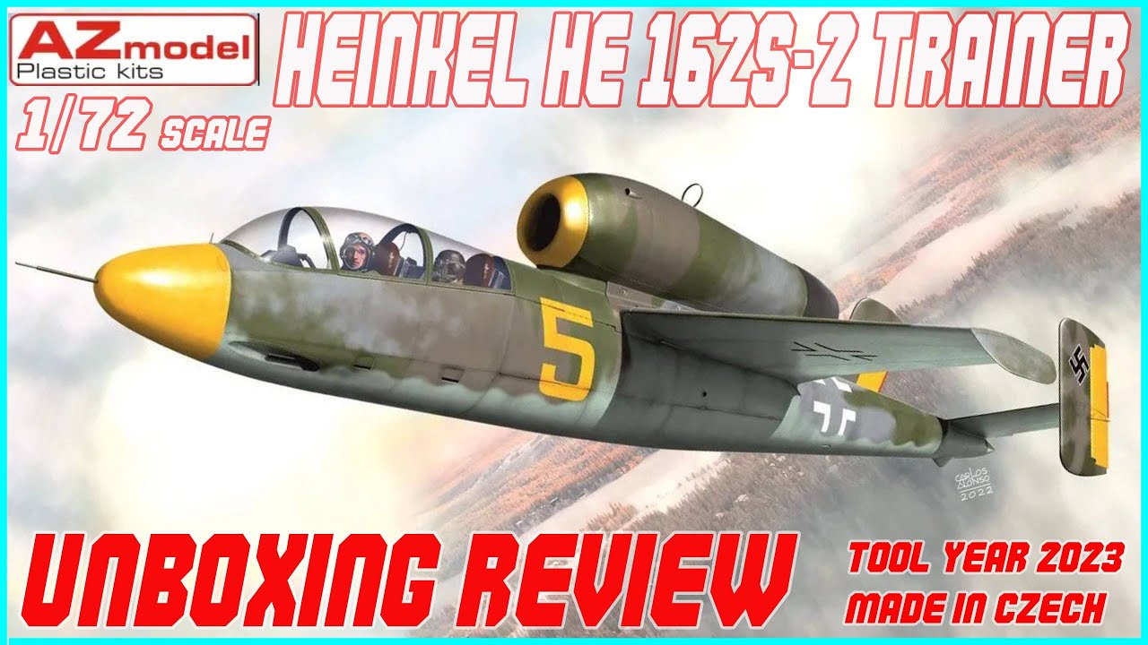AZ MODEL 1/72 Heinkel He 162S-2 Trainer INBOX REVIEW - YouTube