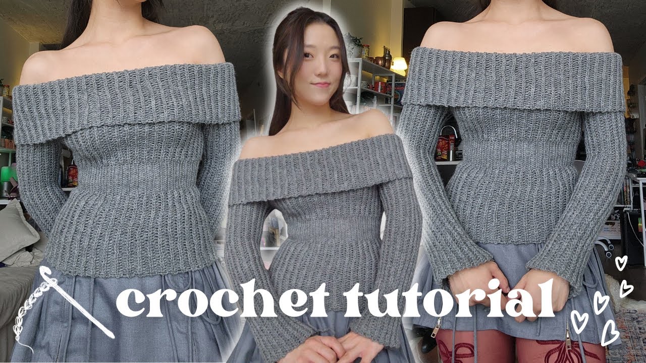 beginner friendly off shoulder crochet tutorial - YouTube