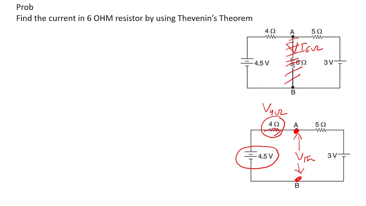 Thevenin's Theorem: Problem and its solution in two loop circuit - YouTube