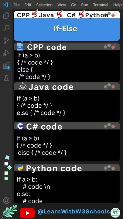 If Else In Cpp Vs Java Vs C Vs Python Cpp Java Csharp Python Youtube