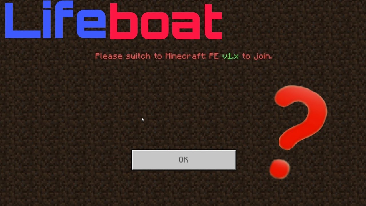 Please switch to Minecraft PE v1.x to join (Lifeboat skyblock) - YouTube