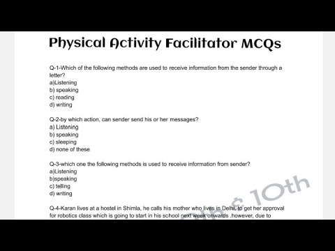 Physical Activity trainer|Class 10th|MCQs|Sample Paper| - YouTube