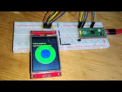 Raspberry Pi Pico/MicroPython + 320x240 ILI9341 SPI Display, using jeffmer/micropython-ili9341 ...