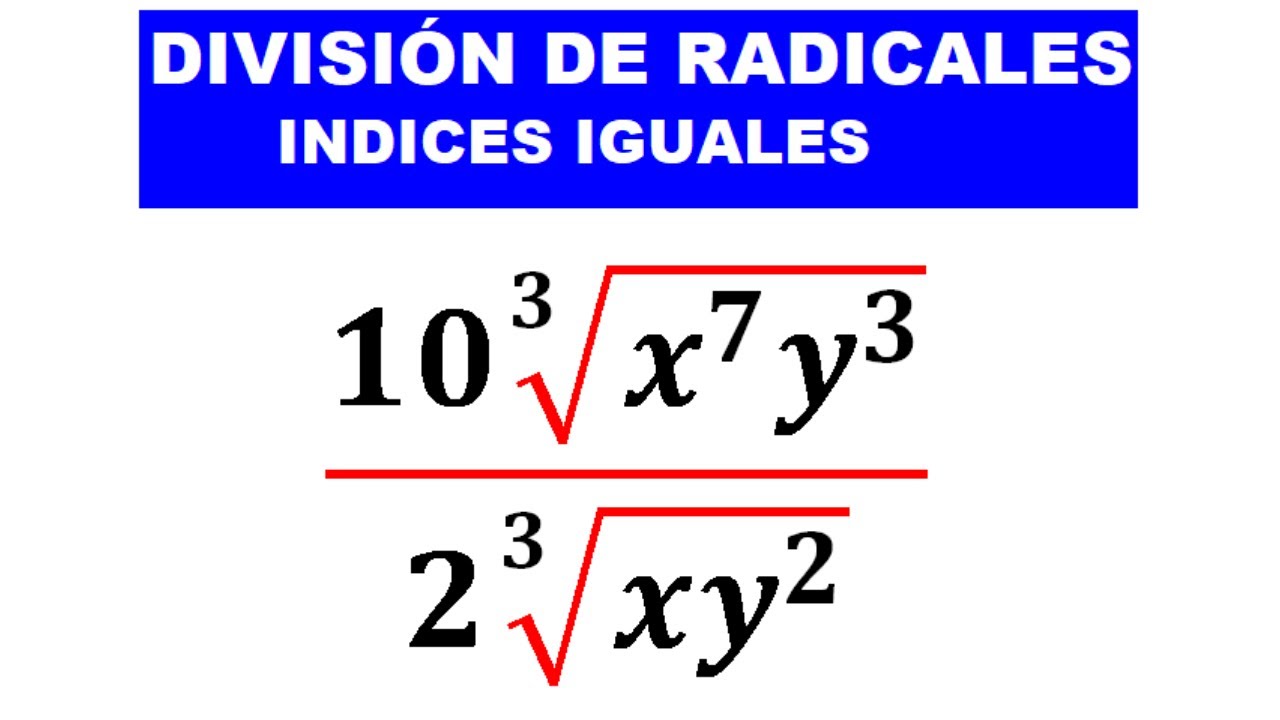División de radicales del mismo indice | Ejemplos - YouTube