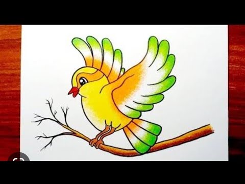 udate hue pakshi ka Chitra banana sikhen how tu dra flying birds parrot ...