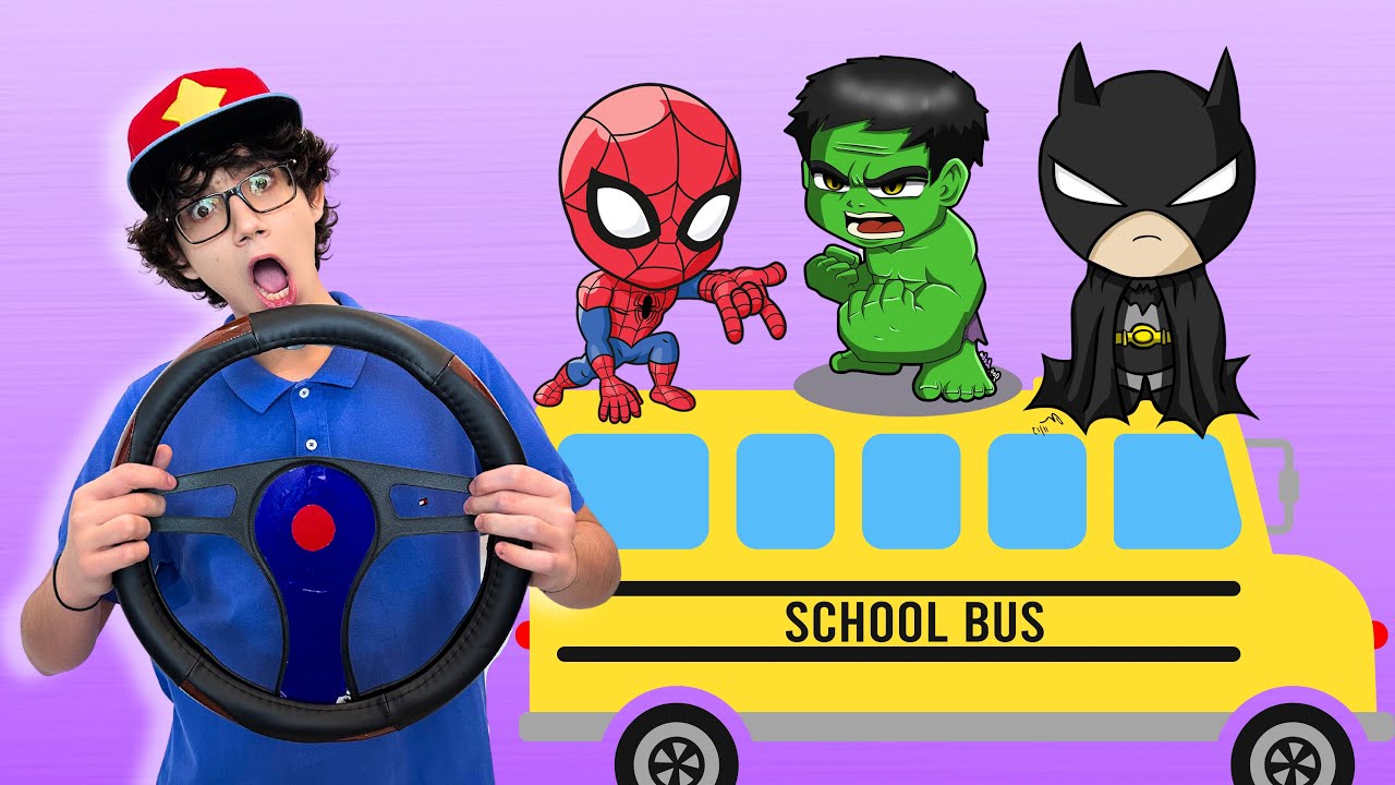 Wheels on the Bus Superheroes | Superhero Song | Hey Dana - YouTube