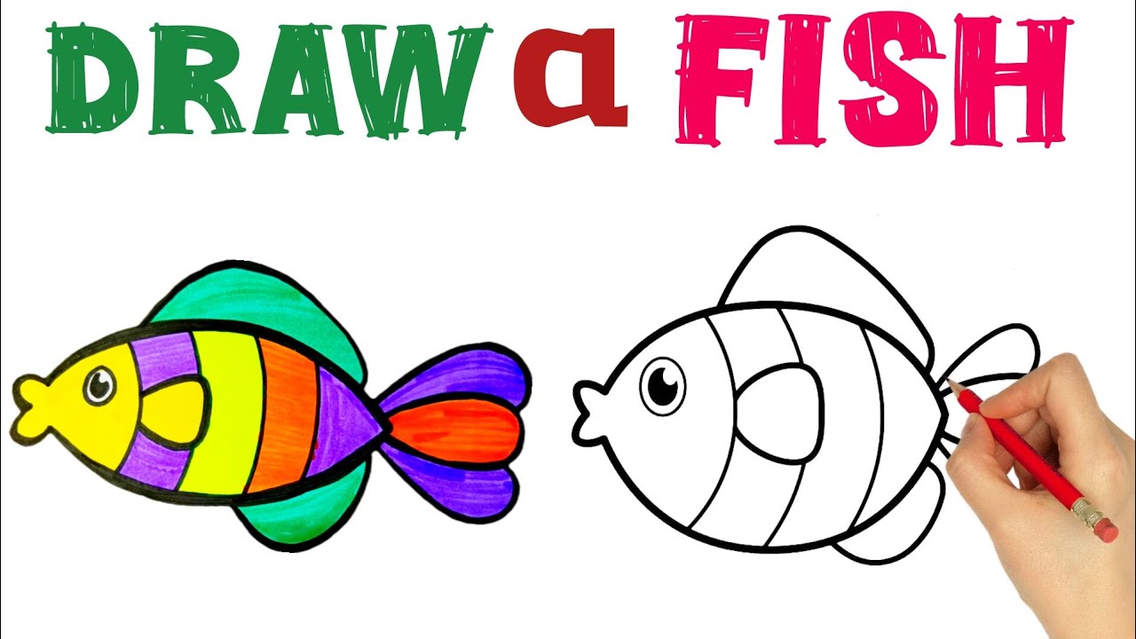 Fish Drawing 🐠/How To Draw a Fish Drawing For Kids And More 8 Drawings# ...