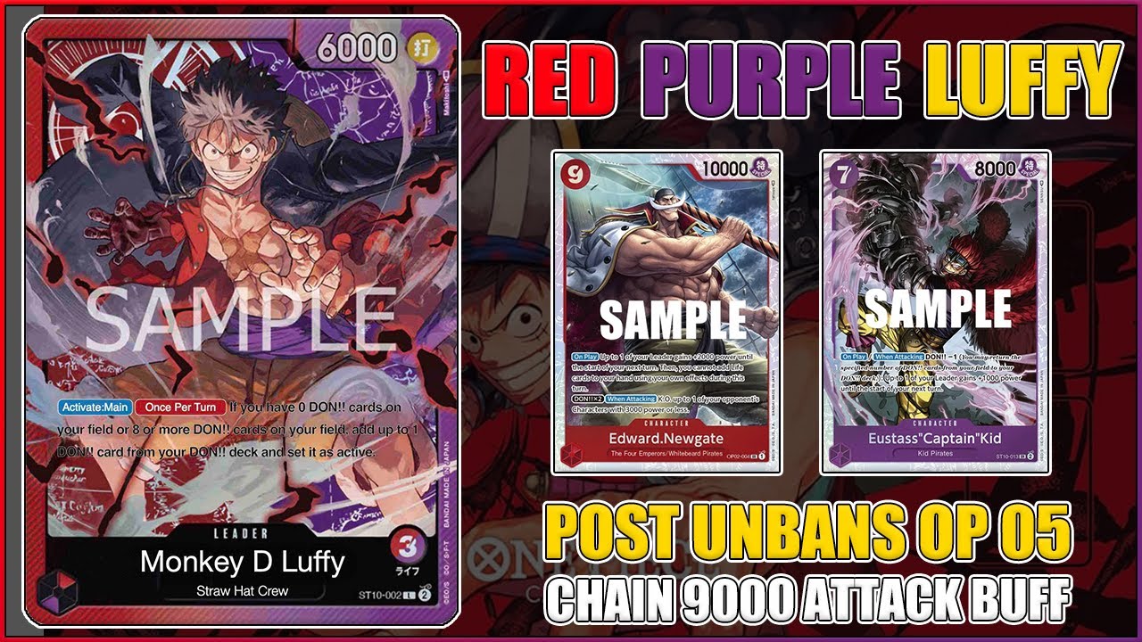 RED PURPLE LUFFY | POST UN BANS 9000 ATK BUFF | BUILD & GAMEPLAY | OP ...