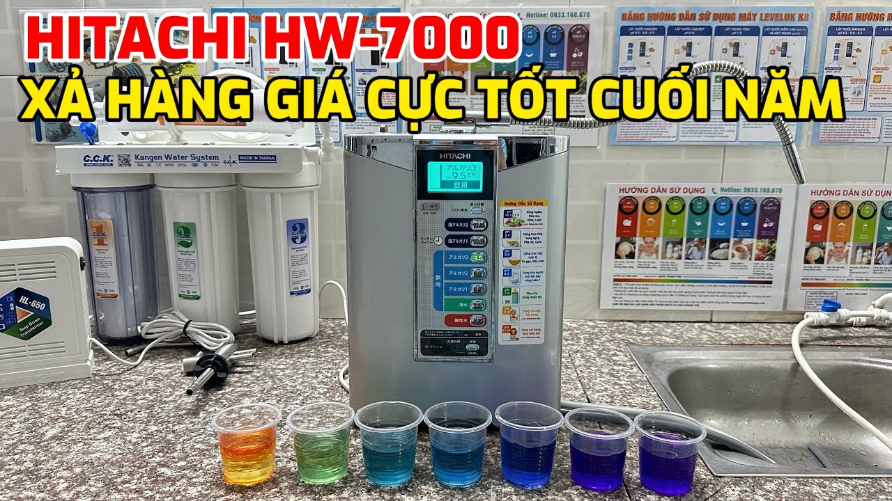 Xả hàng máy lọc nước ion kiềm Hitachi HW-7000 giá siêu tốt. - YouTube