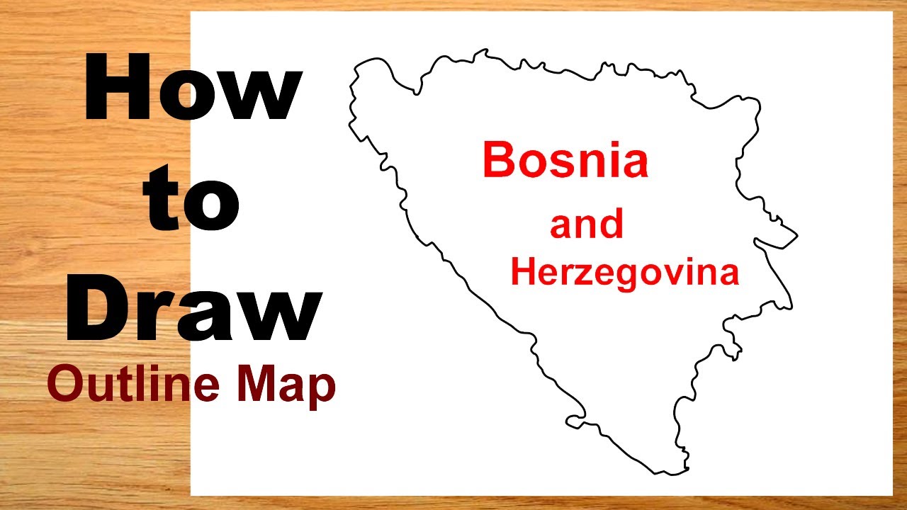 How to draw Bosnia and Herzegovina map || Outline map of Bosnia and ...