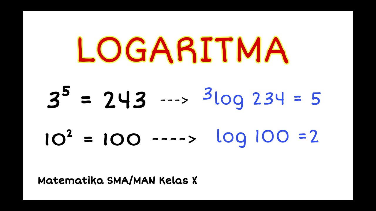 Matematika Kelas X | Mengubah bentuk Pangkat Menjadi bentuk Logaritma ...