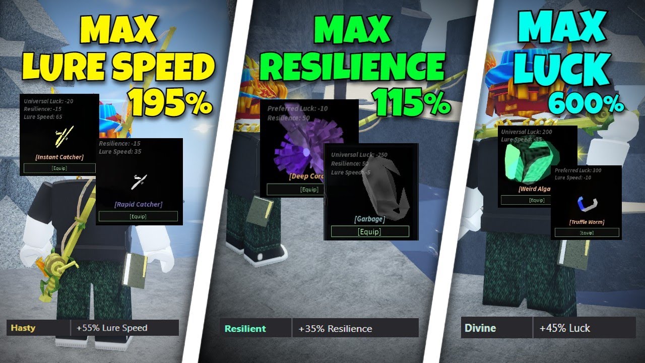 ALL MAX FISHING STATS in FISCH with Resourceful Rod - YouTube