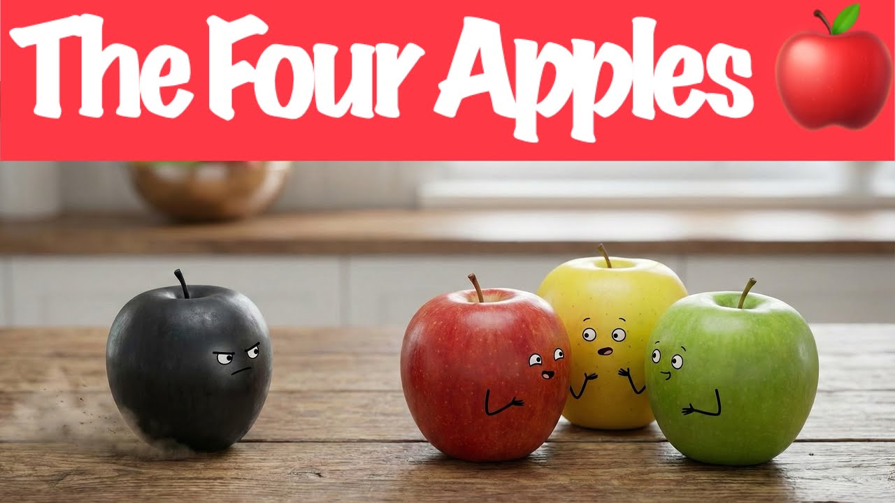 Kids story | the four apples | interesting story.. kids and toddlers ...