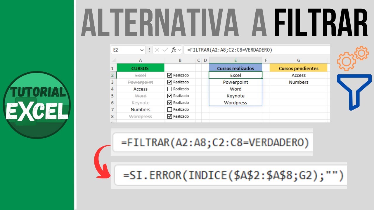 Alternativas a la función FILTRAR 🔀 - YouTube