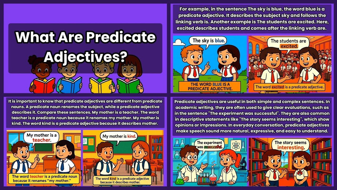 💟 (ENGLISH) What Are Predicate Adjectives? | #iQuestionPH - YouTube