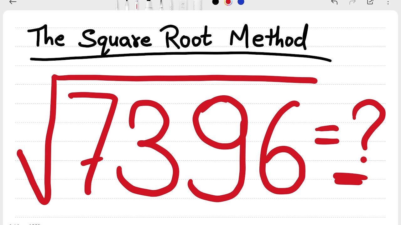 Square root of 7396 by long division method | the square root method ...