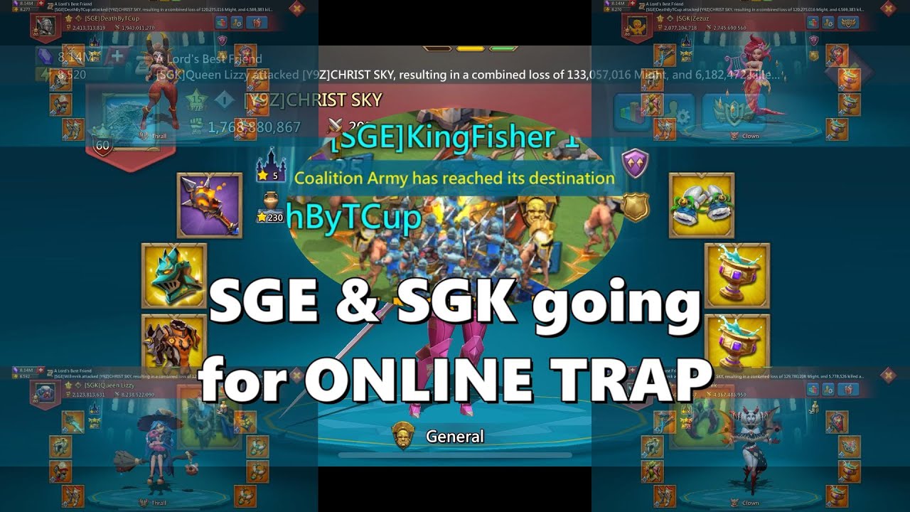 Lords Mobile - SGE and SGK searching for offline targets and fight ...