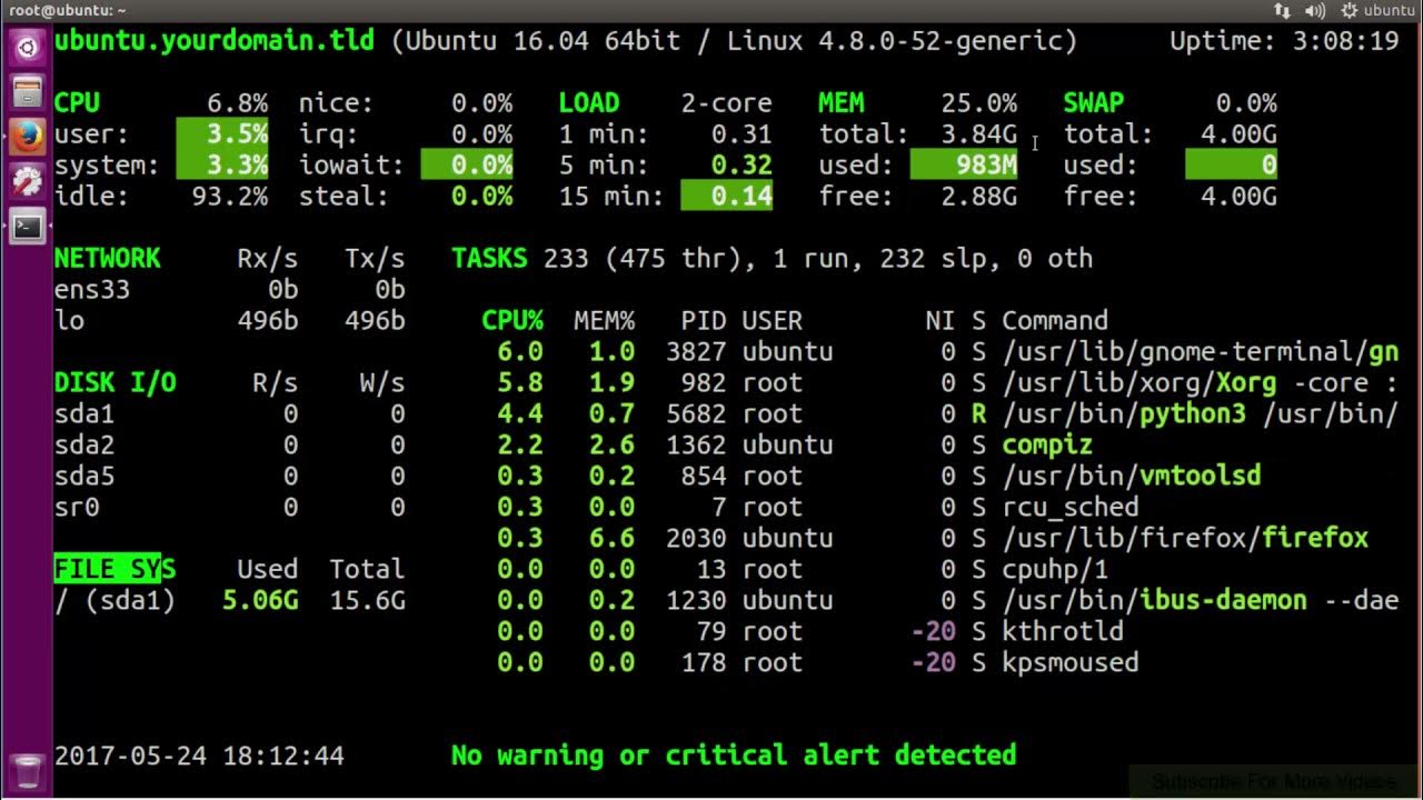 Glances Installation -A Real Time Linux System Monitoring Tool - YouTube