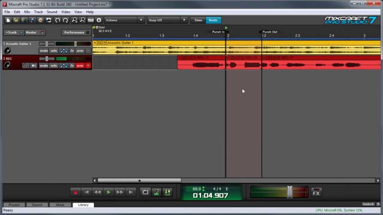 Mixcraft 7 Arming and Recording Tracks: Punch In/Out Recording - YouTube