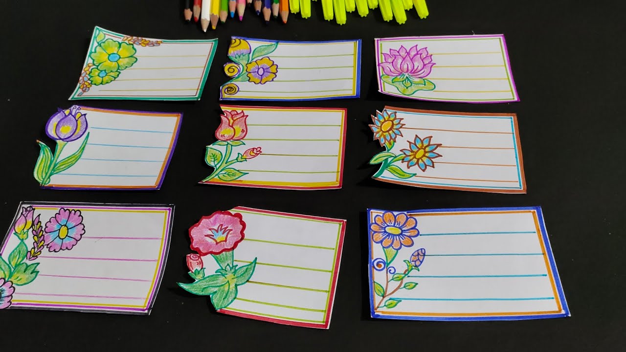Handmade book labels(flower design) - YouTube