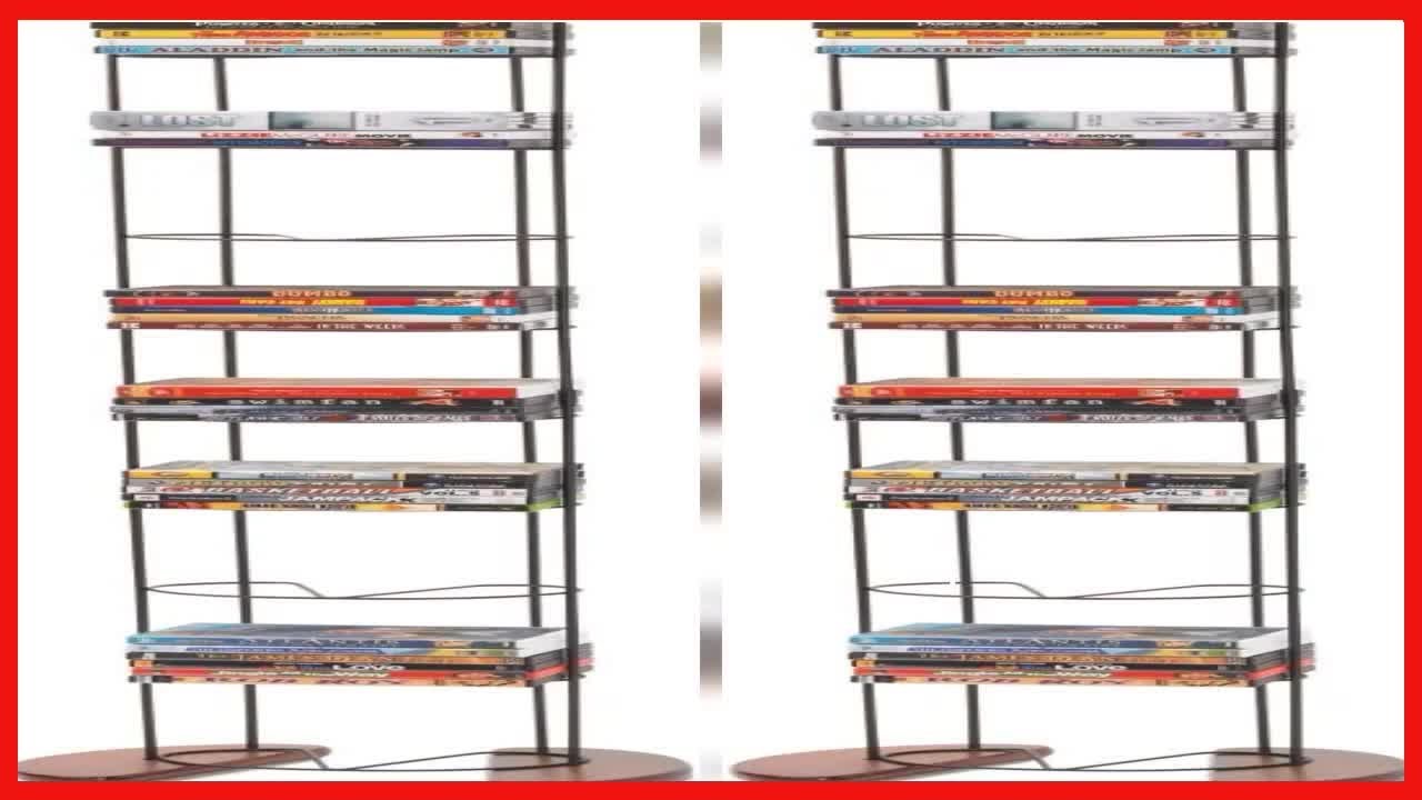 Atlantic Wire Frame Media Tower - 93 DVD Storage Rack, Wide Stable Base ...