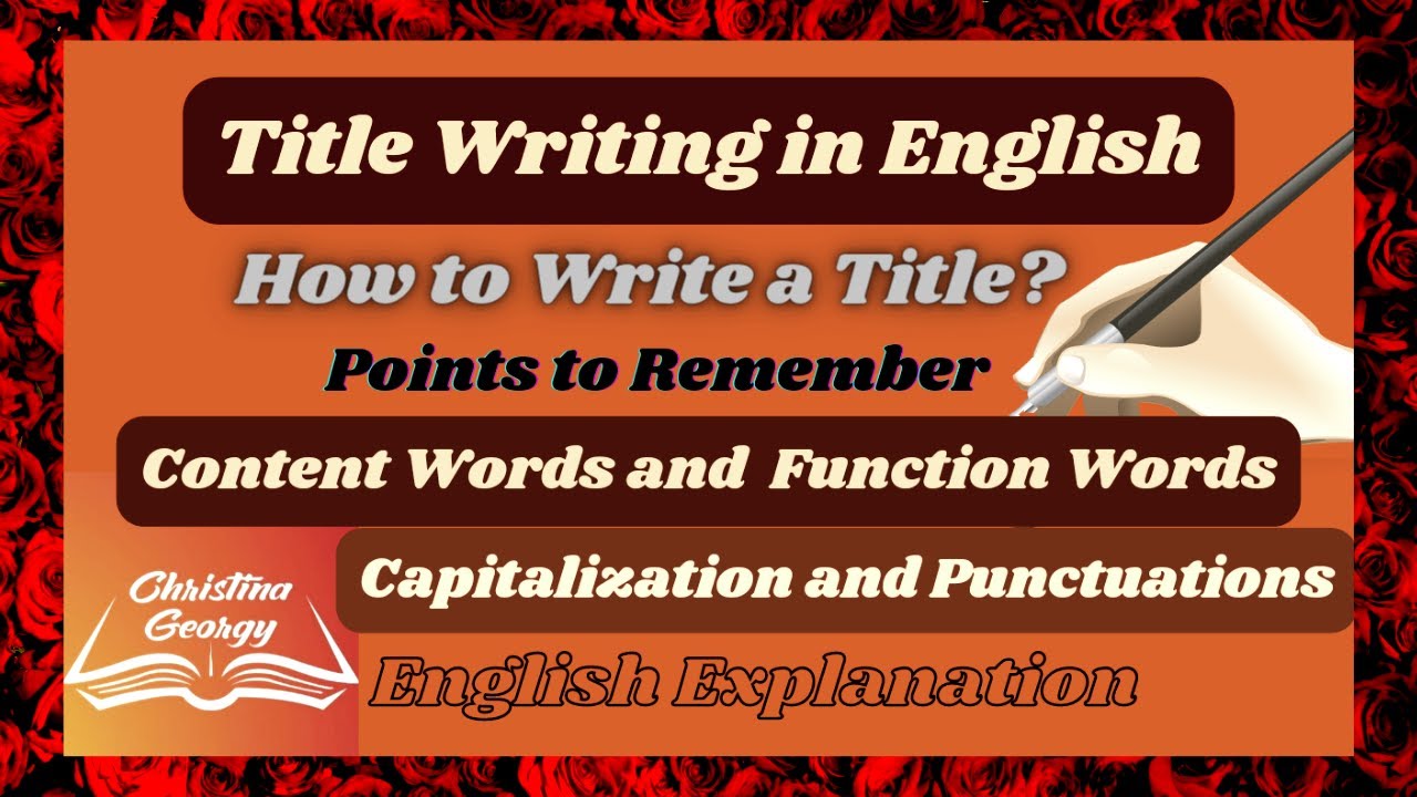 Title Writing in English|Exams and Assignments|Creative Writing|Writing ...