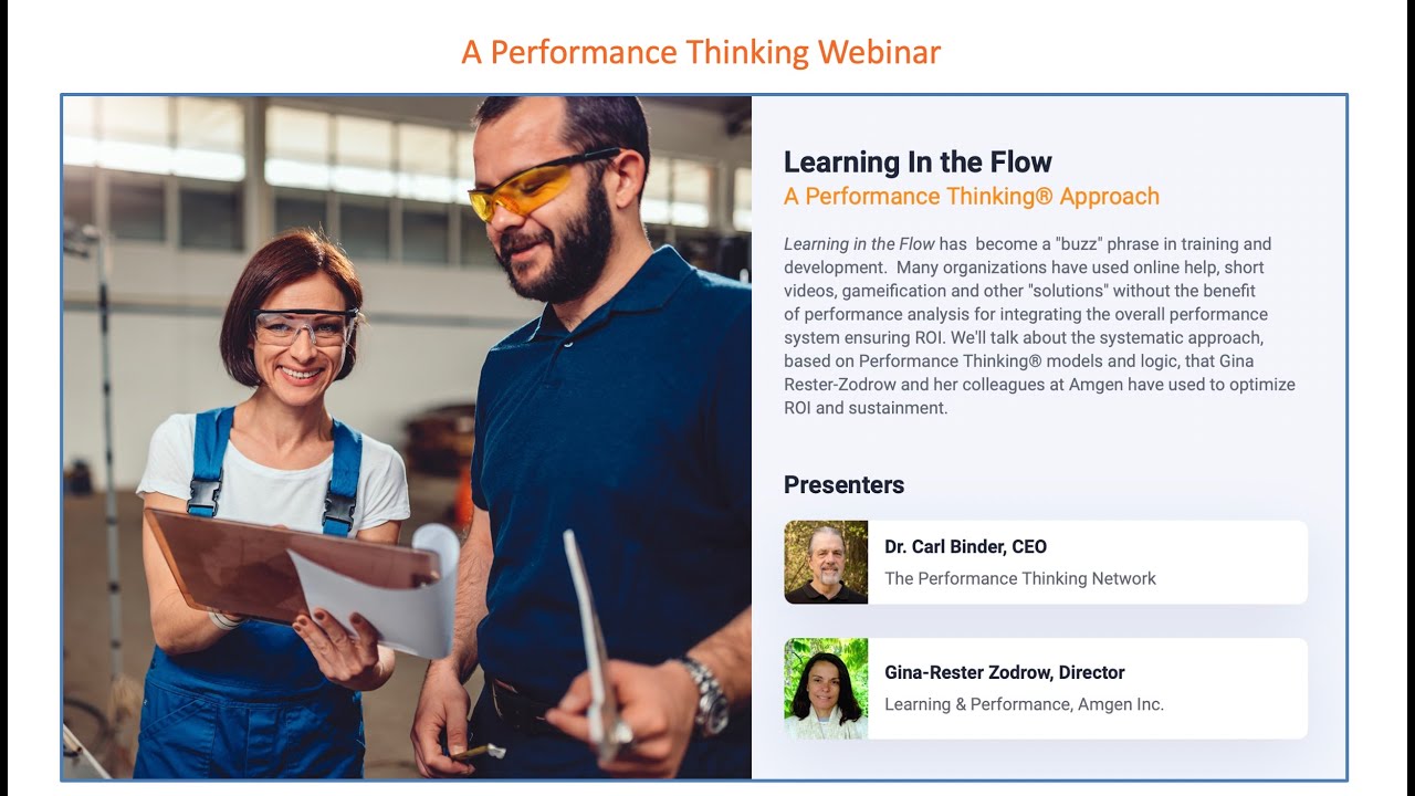 Learning in the Flow with Performance Thinking - YouTube