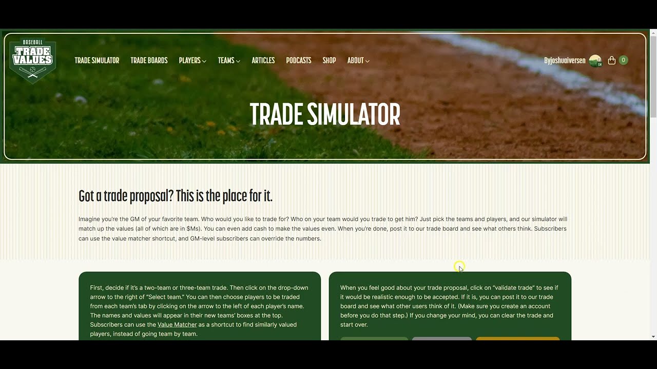 Value Matcher | Baseball Trade Values Tutorial - YouTube
