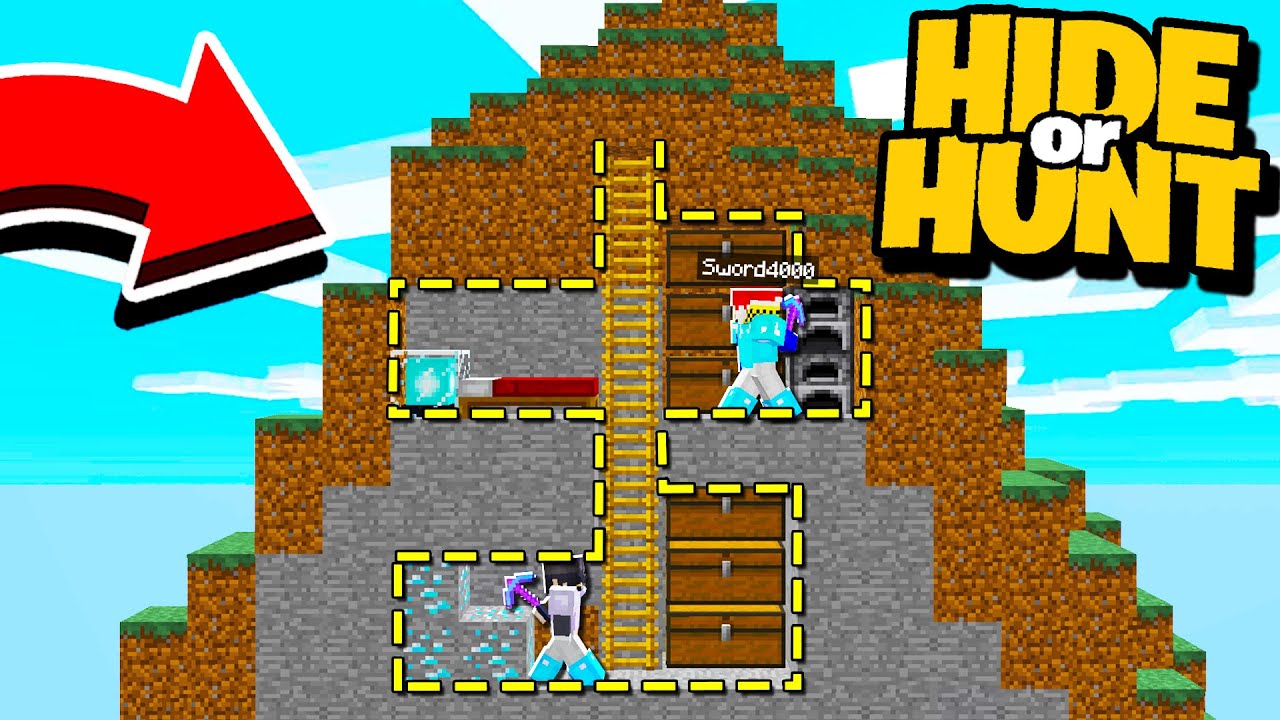 making a SECRET Minecraft Base INSIDE of a MOUNTAIN! - Hide Or Hunt #1 ...