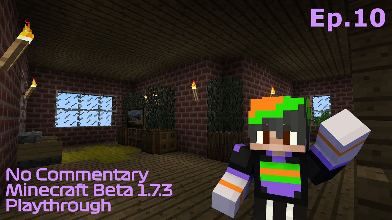 trying my best to decorate my new house in minecraft beta 1.7.3 ...