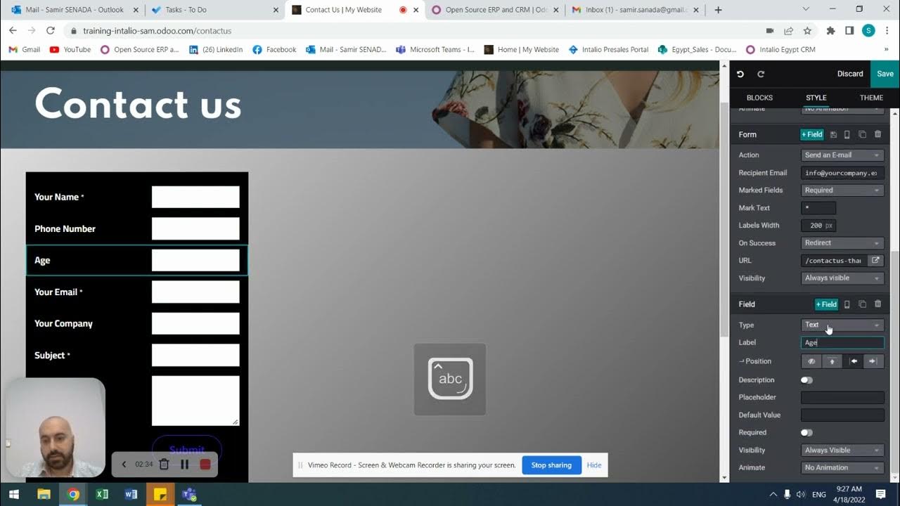 Odoo Website Form Builder - YouTube