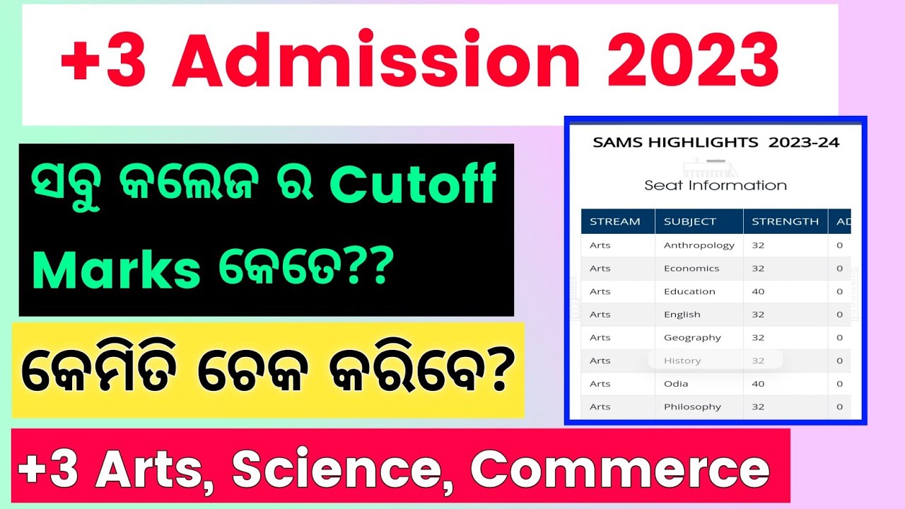 +3 Admission Cutoff List 2023 | +3 Admission 2023 All College Cutoff ...
