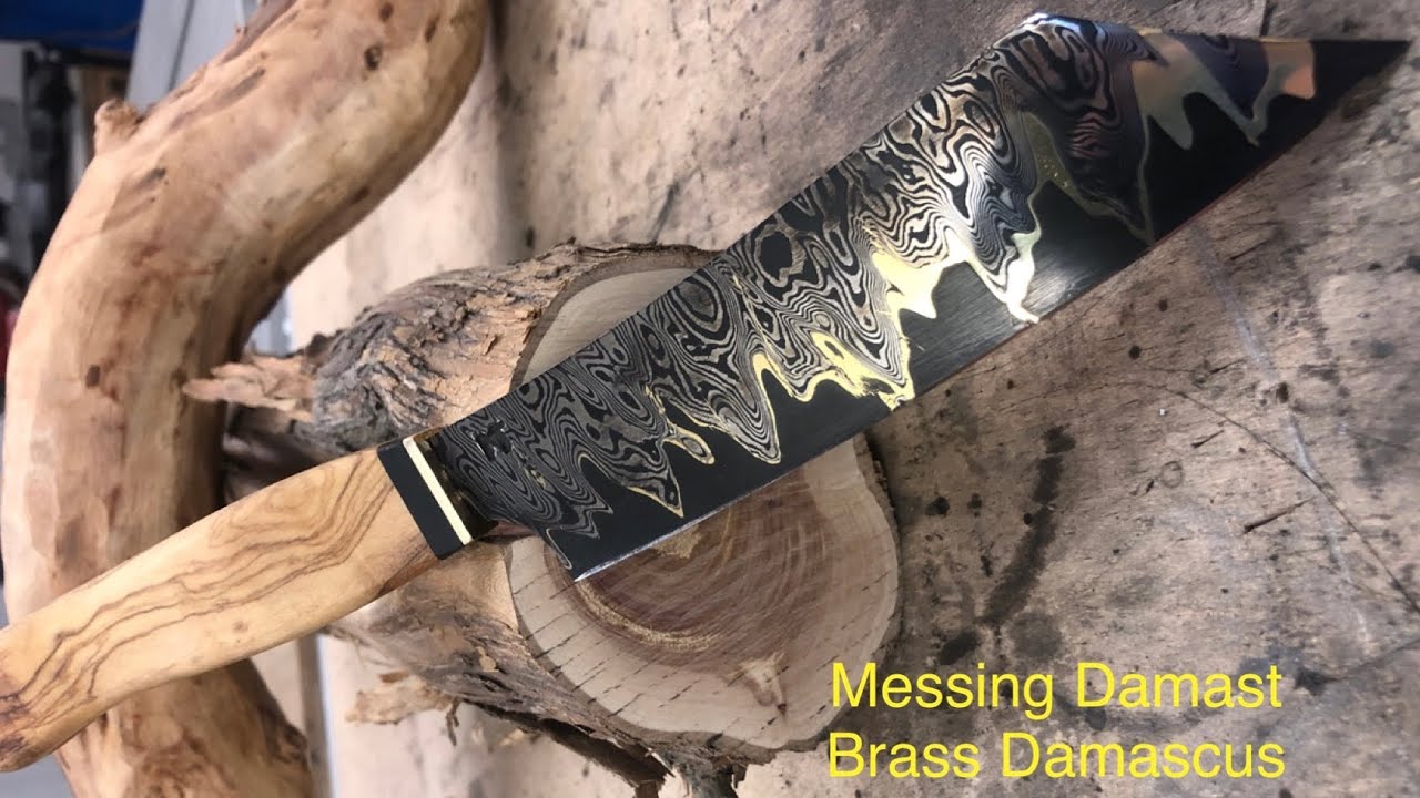 Damast Messer Schmieden! Messing Damast Brass Damascus - YouTube