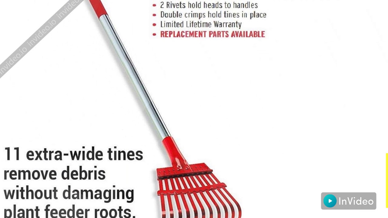 Corona RK 62060 Fixed Tine Shrub Rake, Aluminum Handle, 8 Inch Wide ...