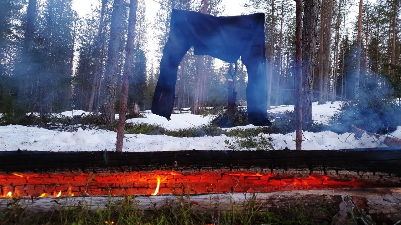 Overnight Long Logs Fire In Lapland - YouTube