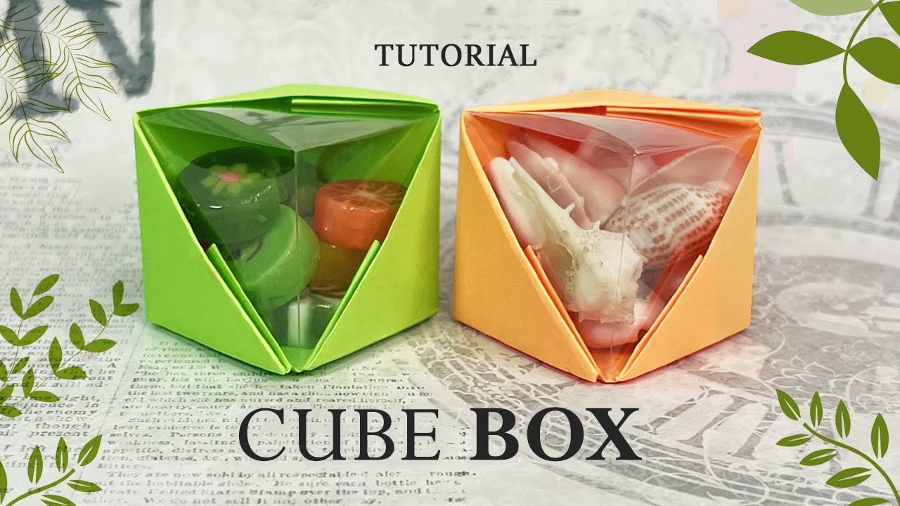 Origami Cube Box | How to Make Box with Transparent Window | Homemade ...
