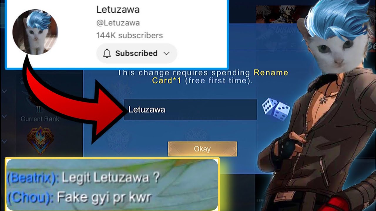 I CHANGED MY NAME TO “ Letuzawa “ AND THIS HAPPENED!!🐈🔥 | MLBB 2023 ...