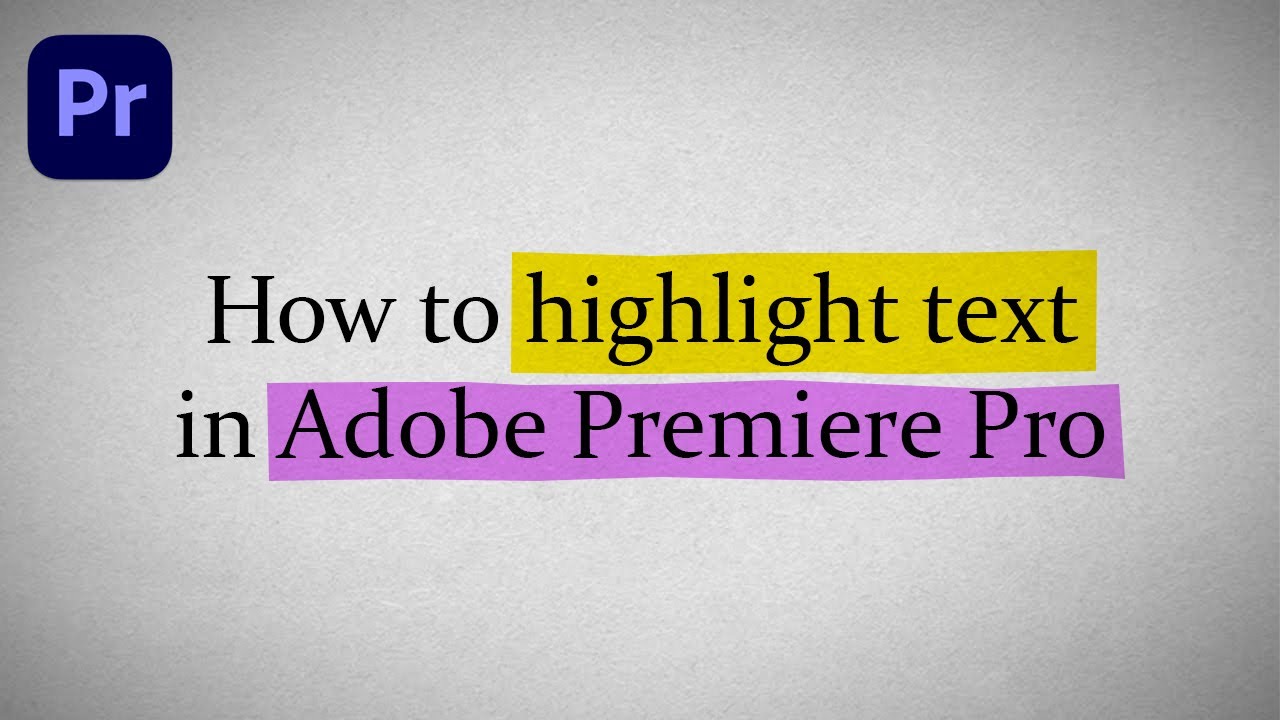 Text Highlight Animation in Premiere Pro | Assamese Tutorial - YouTube
