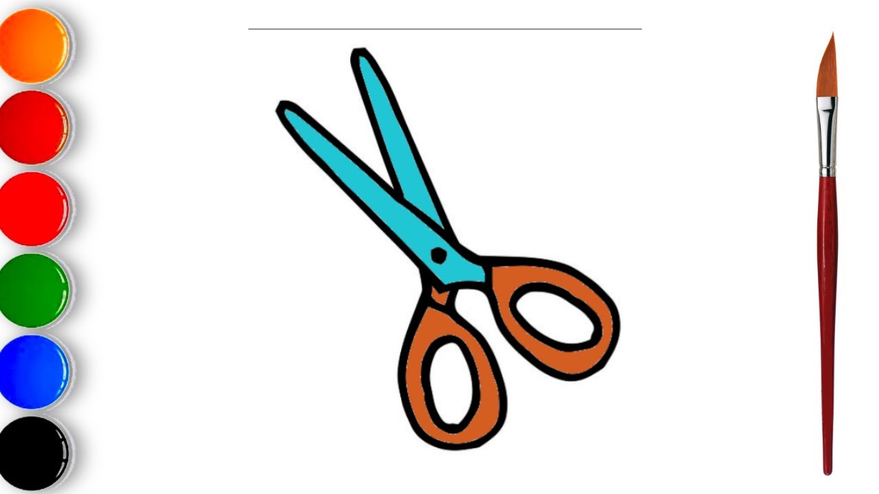 CÓMO DIBUJAR UNA TIJERA - EASY - YouTube