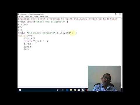 Write a program to print Fibonacci series up to N times - YouTube