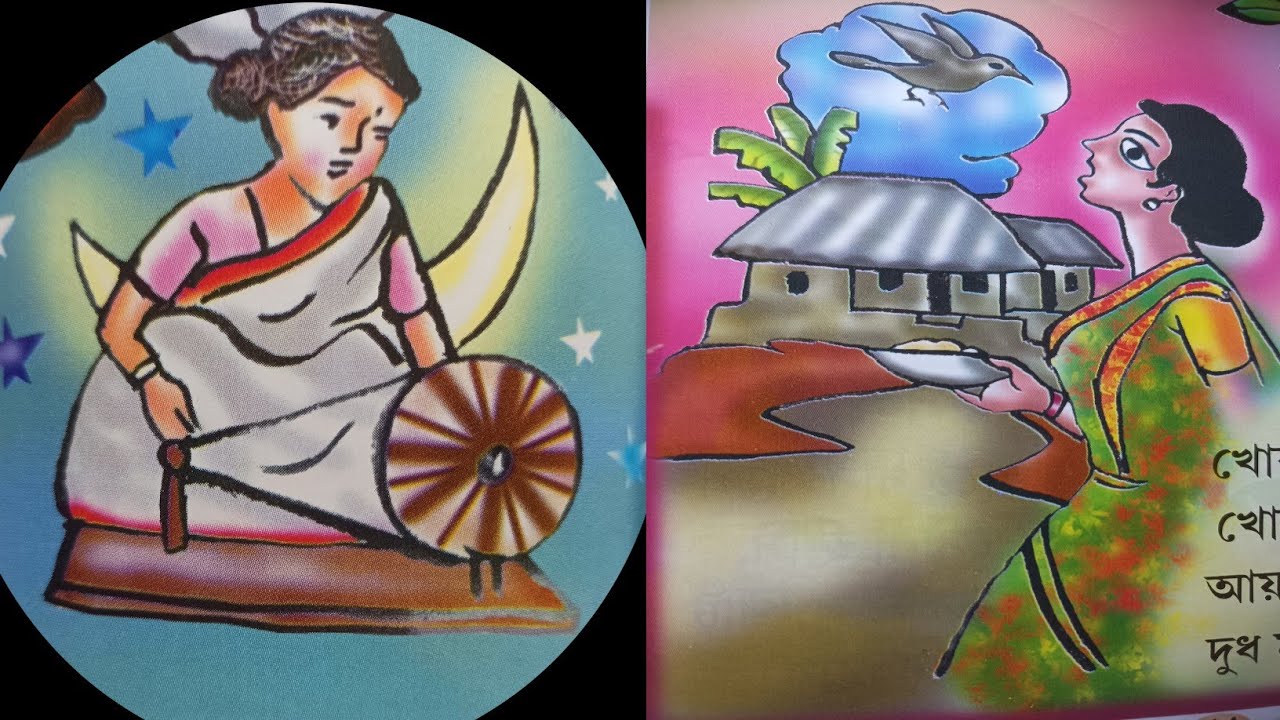 চাঁদের চরকা বুড়ি/Nursery Rhymes In Bengali/Bangla Rhymes For Children ...