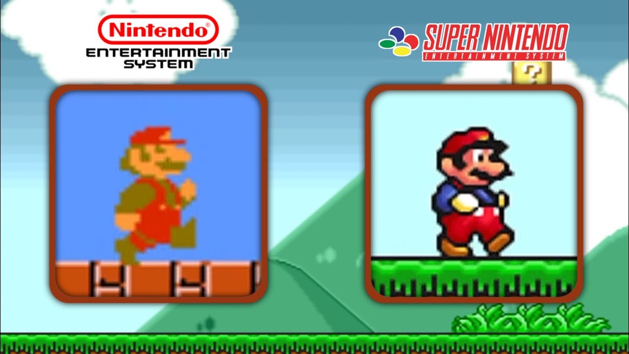 Super Mario Bros. NES vs SNES Characters Comparison - YouTube