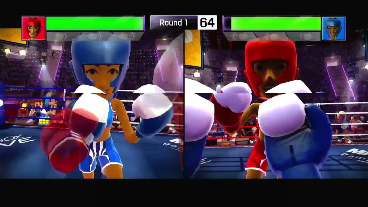 Kinect Sports Boxing - Dad (Blue) vs Son(Red) - Game 1 - YouTube