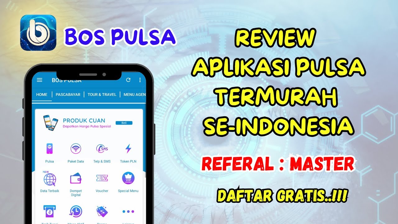 Review Aplikasi Pulsa Termurah BOS PULSA, Referal : MASTER - YouTube