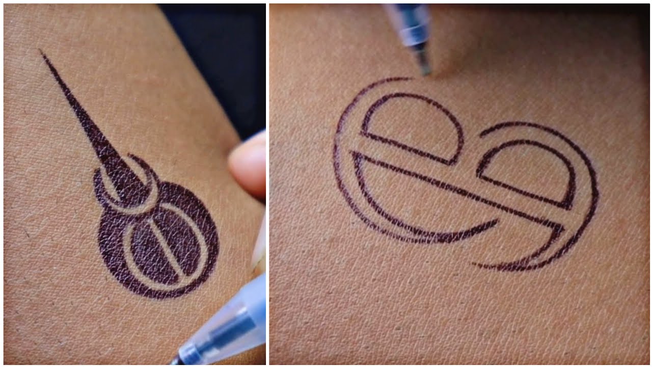 Beautiful B letter tattoo || simple new trick tattoo idea for girls👍😲 ...
