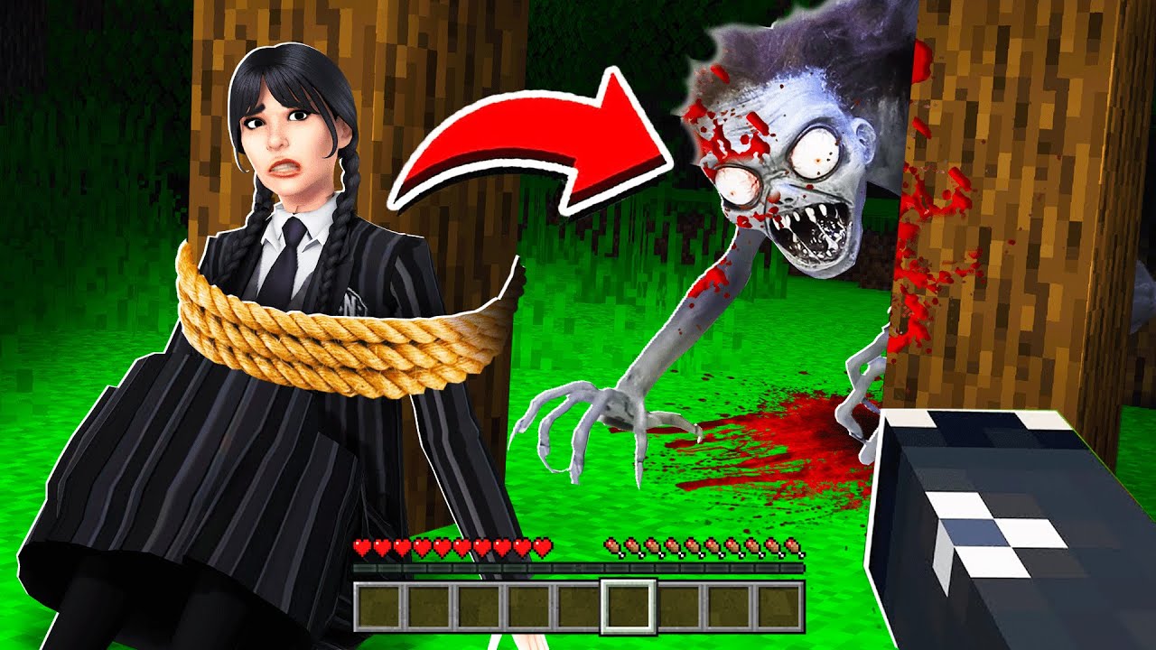 LE HYDE A CAPTURÉ MERCREDI ADDAMS À 3H00 DU MATIN SUR MINECRAFT ! - YouTube